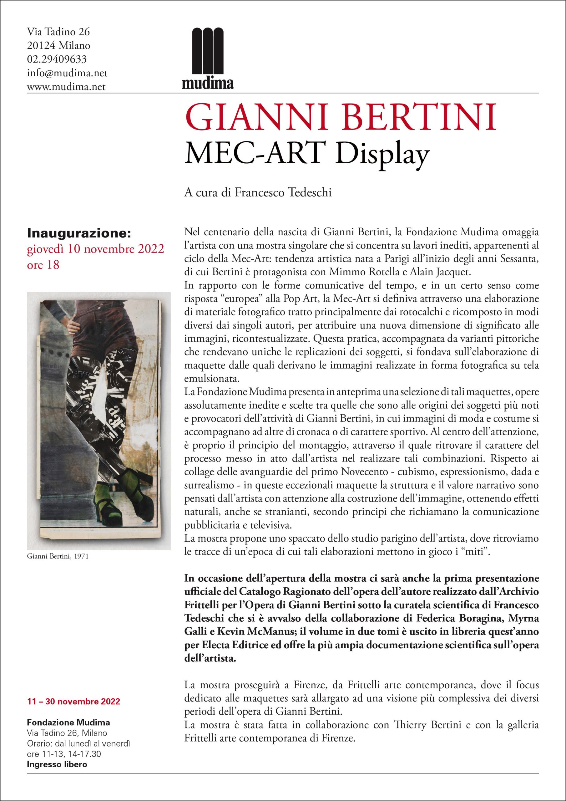 GIANNI BERTINI MEC-ART Display - Associazione Gianni Bertini